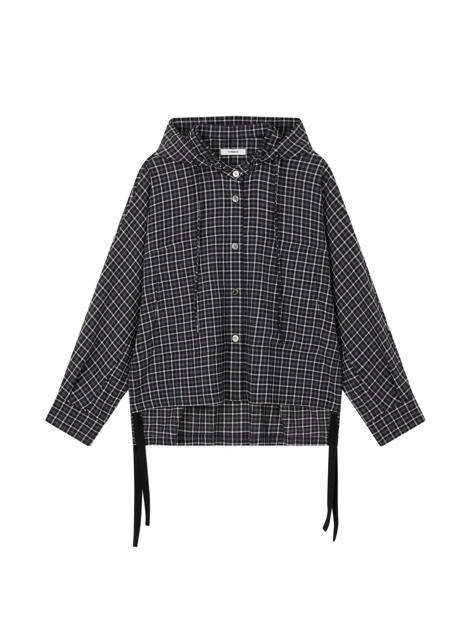 Рубашка Check-pattern hooded shirt