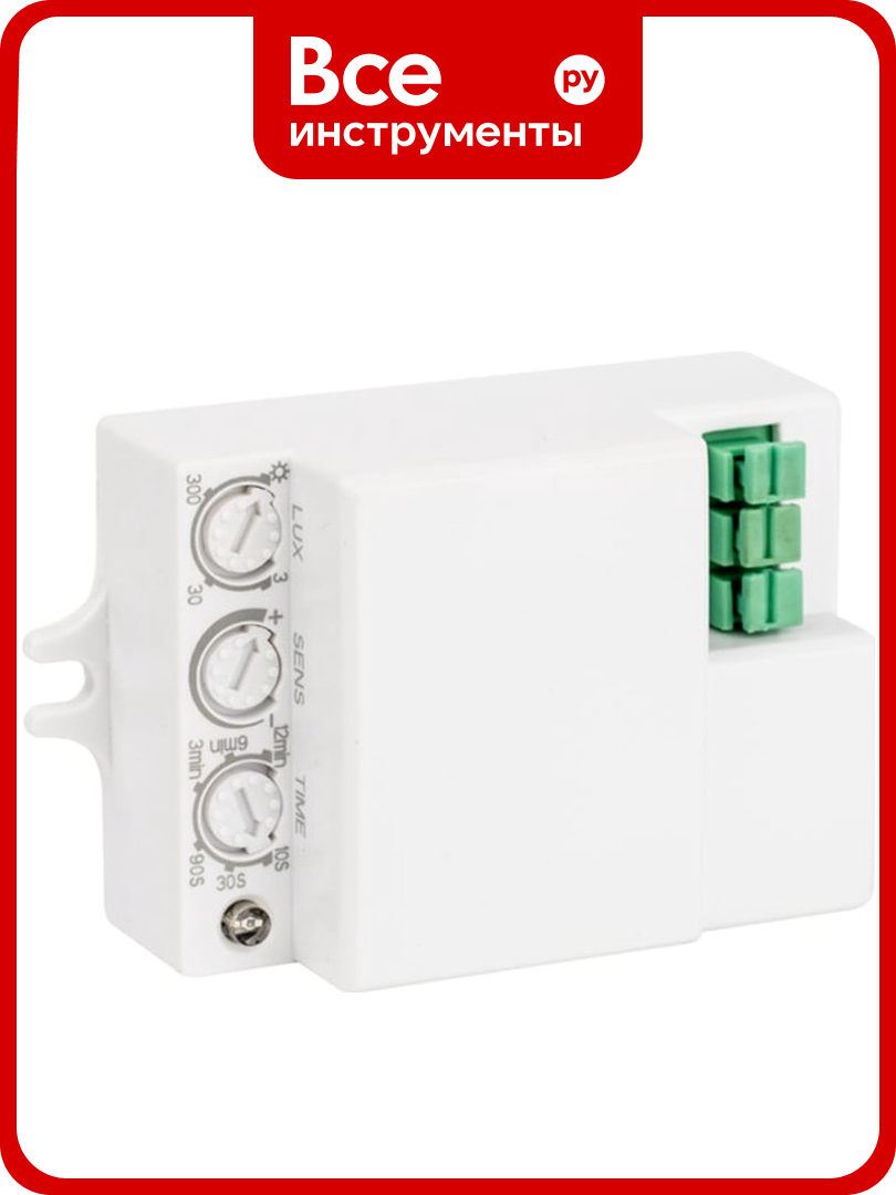 Микроволновый датчик движения EKF белый 1200Вт 360гр. до 10м IP20 MW-706 dd-mw-706, 1200 Вт, стекло