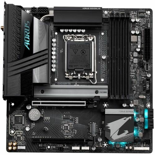 Материнская плата GIGABYTE B760M AORUS PRO AX - LGA 1700, Intel B760, 4xDDR5-4800 МГц, 1xPCI-Ex16, 2xM.2, Micro-ATX
