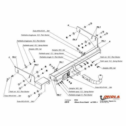 Фаркоп PEUGEOT (407 saloon) IMIOLA c015