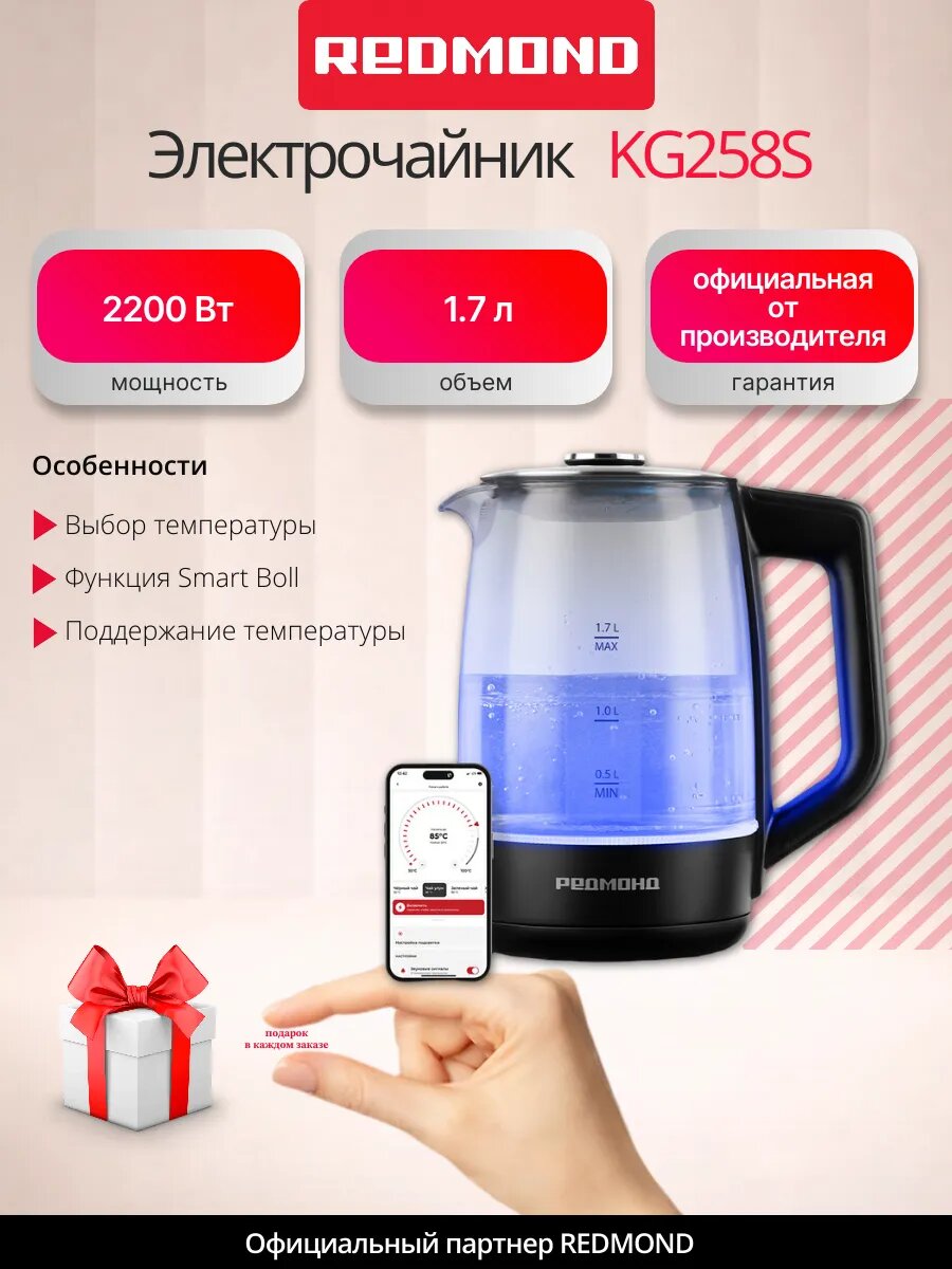 Чайник SkyKettle KG258S, Черный
