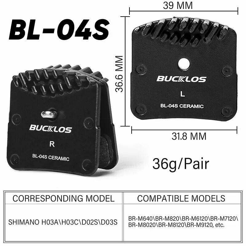 BUCKLOS BL-04S керамические тормозные колодки, BL-04S-1PC