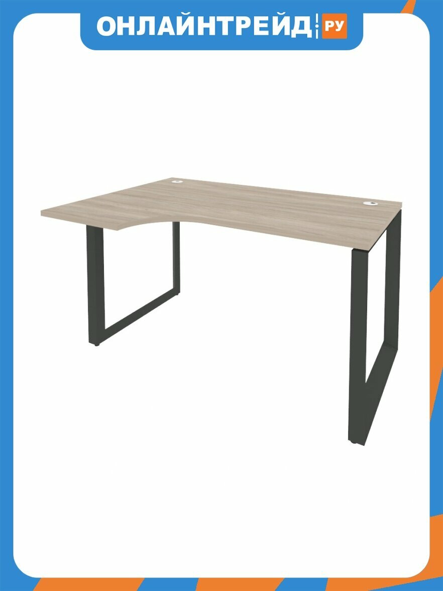 Стол эргономичный Riva CHAIR левый на О-образном м/к O. MO-SA-2 (L) Дуб аттик/Антрацит металл 1380*980*750 Onix