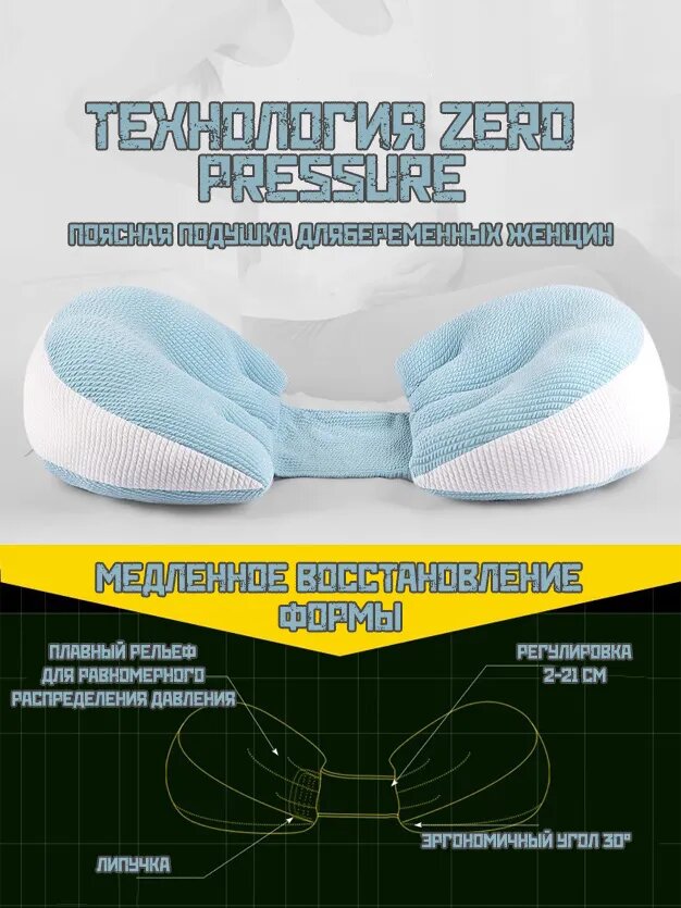 Подушка для беременных и кормящих 37x50 см синтетика U образная