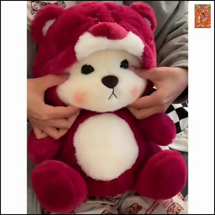 Мягкая игрушка Wang Wen фиолетово-красная, высота 28 см, плюшевый наполнитель, подарок для детей и взрослых