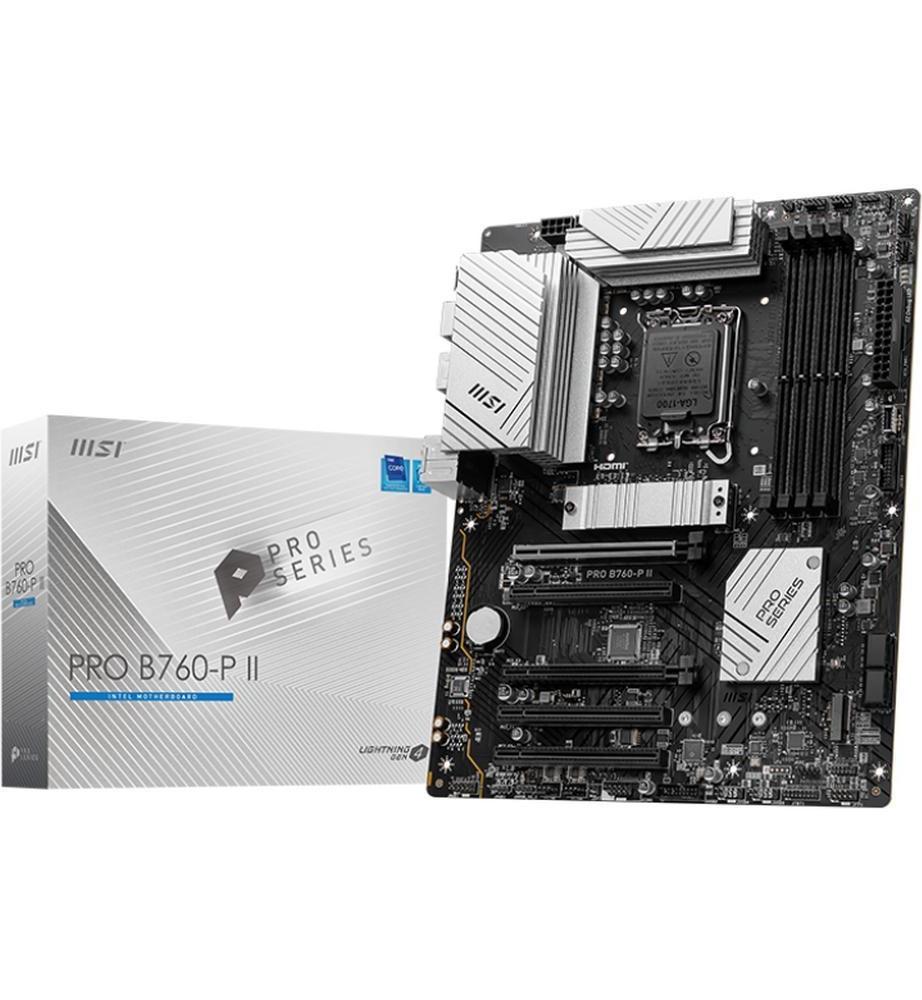Материнская плата MSI PRO B760-P II B760, LGA1700, 4*DDR5, 5*PCIEx16, 2*M.2, 2*TypeC, 6*USB3.2Gen1, 6*USB2.0, 4*SATA3.0, 2.5G, DP, HDMI, ATX, RTL