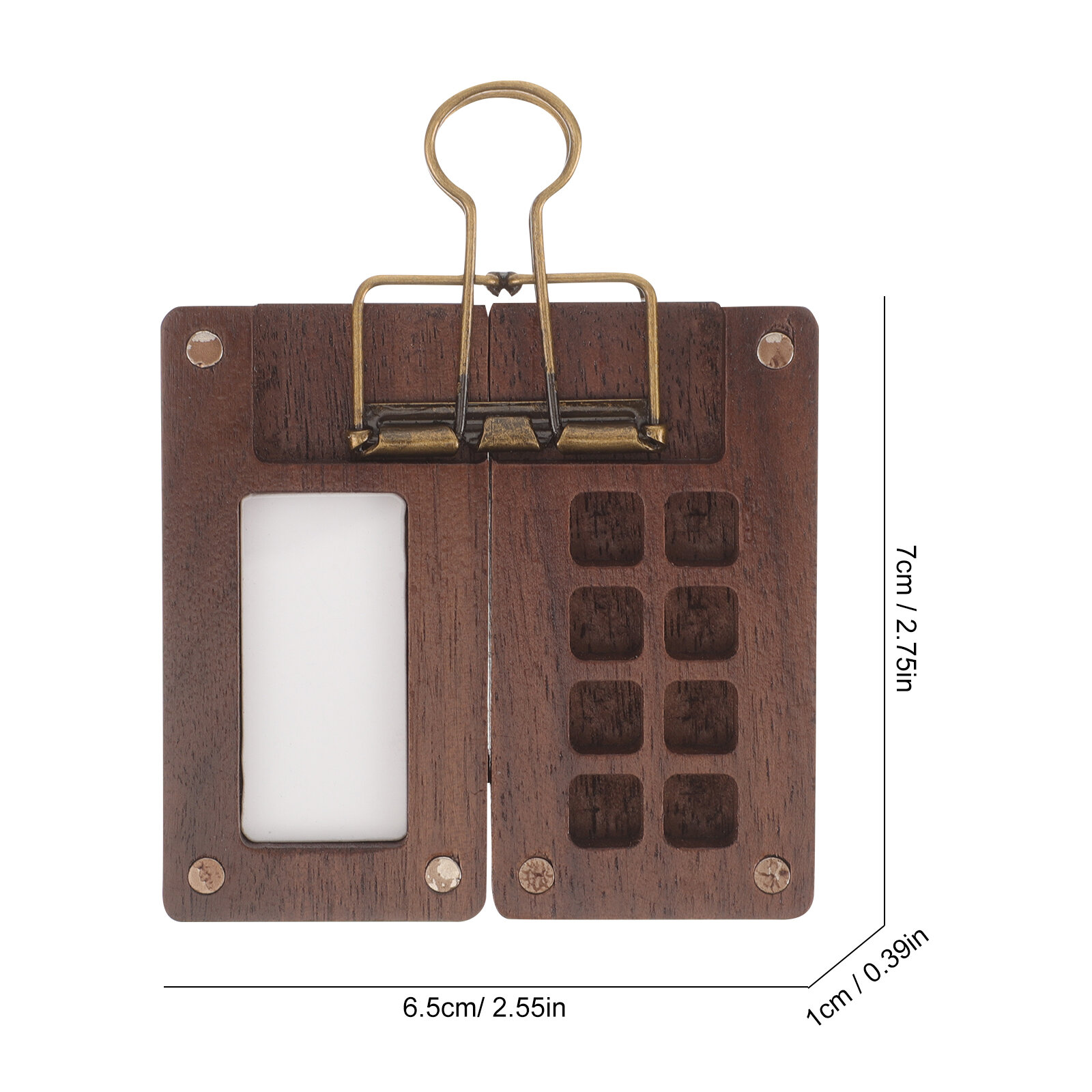 Деревянная Палитра Для Акварели С Коробкой Для Смешивания Цветов 7X6.5Cm