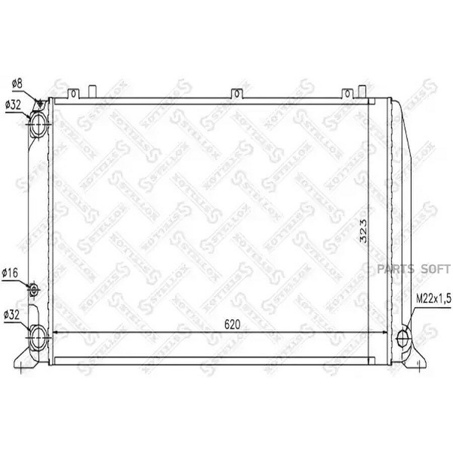 STELLOX 1025542SX 10-25542-SX радиатор системы охлаждения!\ Audi 80 1.6/2.0 91>