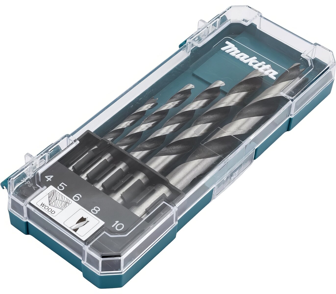 Набор сверл по дереву (5 шт; 4,5,6,8,10 мм) Makita D-72861