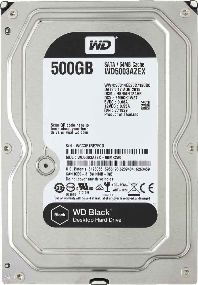 500 ГБ Внутренний жесткий диск Western Digtial WD Black WD5003AZEX 500 Gb