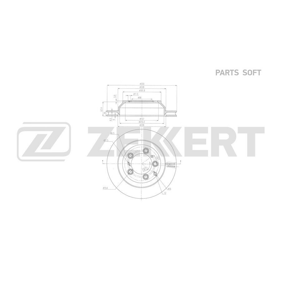 ZEKKERT BS-7038 Диск тормозной задний Porsche Cayenne III 17- ()