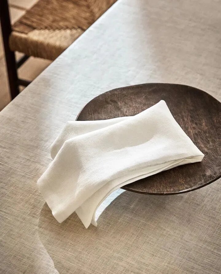ZARA HOME Салфетка сервировочная 50x50 см 2 шт лён белый