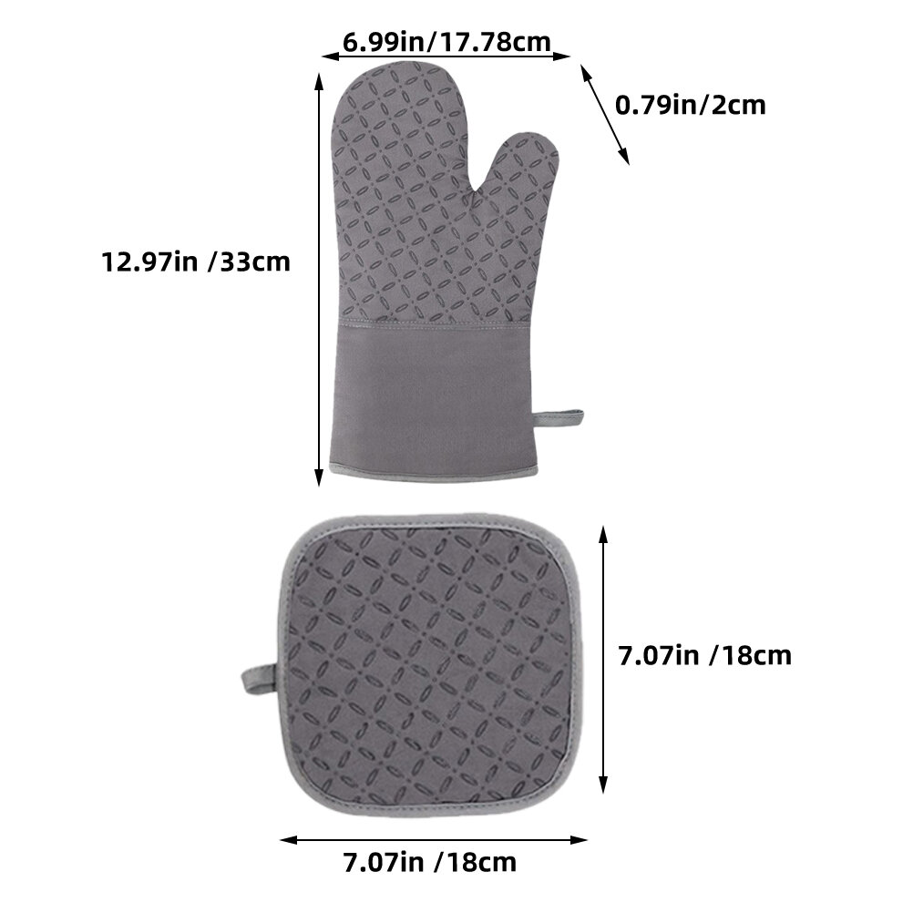 Кухонные перчатки из силикона, защита от жара, комплект из 1 штуки 33.00x17.78x2.00см