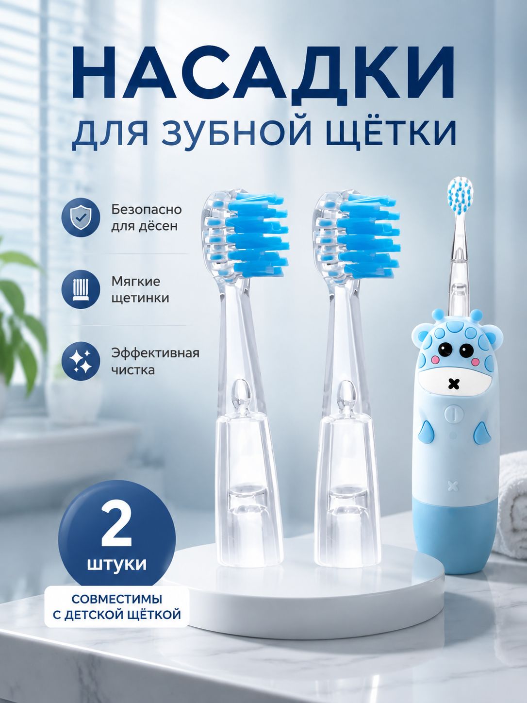 Насадки для детской электрической зубной щетки
