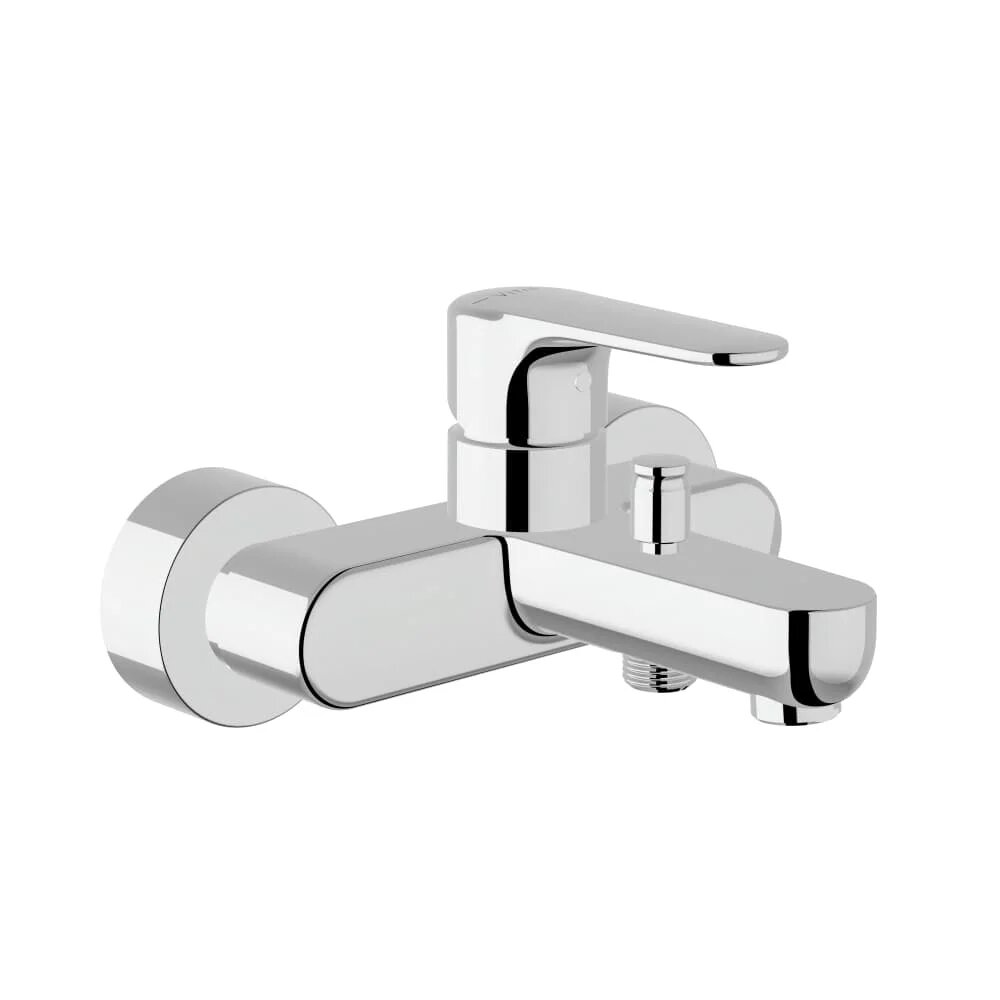 Смеситель для ванны с душем VitrA Рут Раунд (Root Round) A42725EXP настенный, однорычажный, хром, глянцевый, латунный, без лейки, с керамическим картриджем
