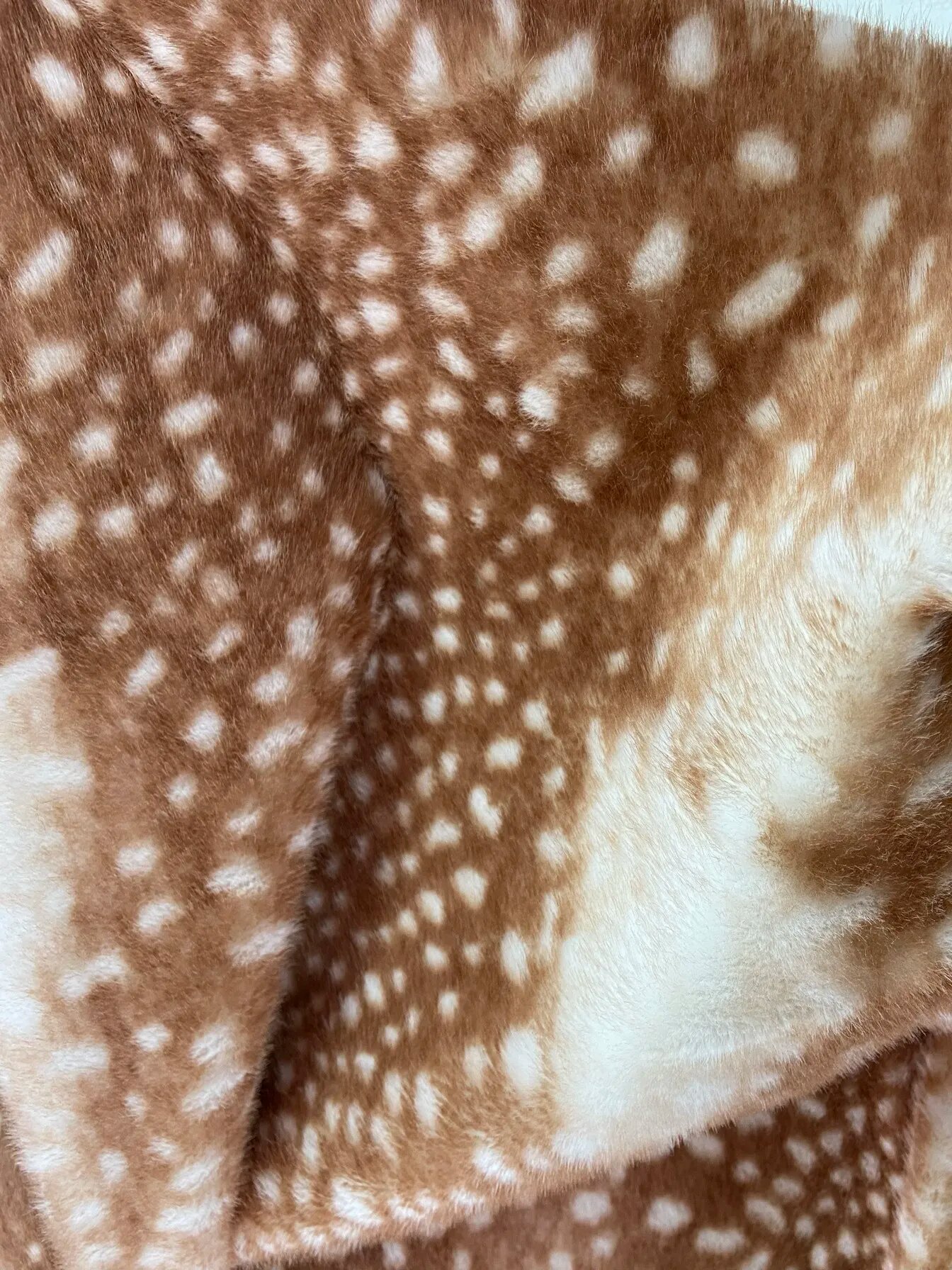 Плюшевая ткань с рисунком оленя и леопарда, 100% полиэстер Коричневый, Deer pattern