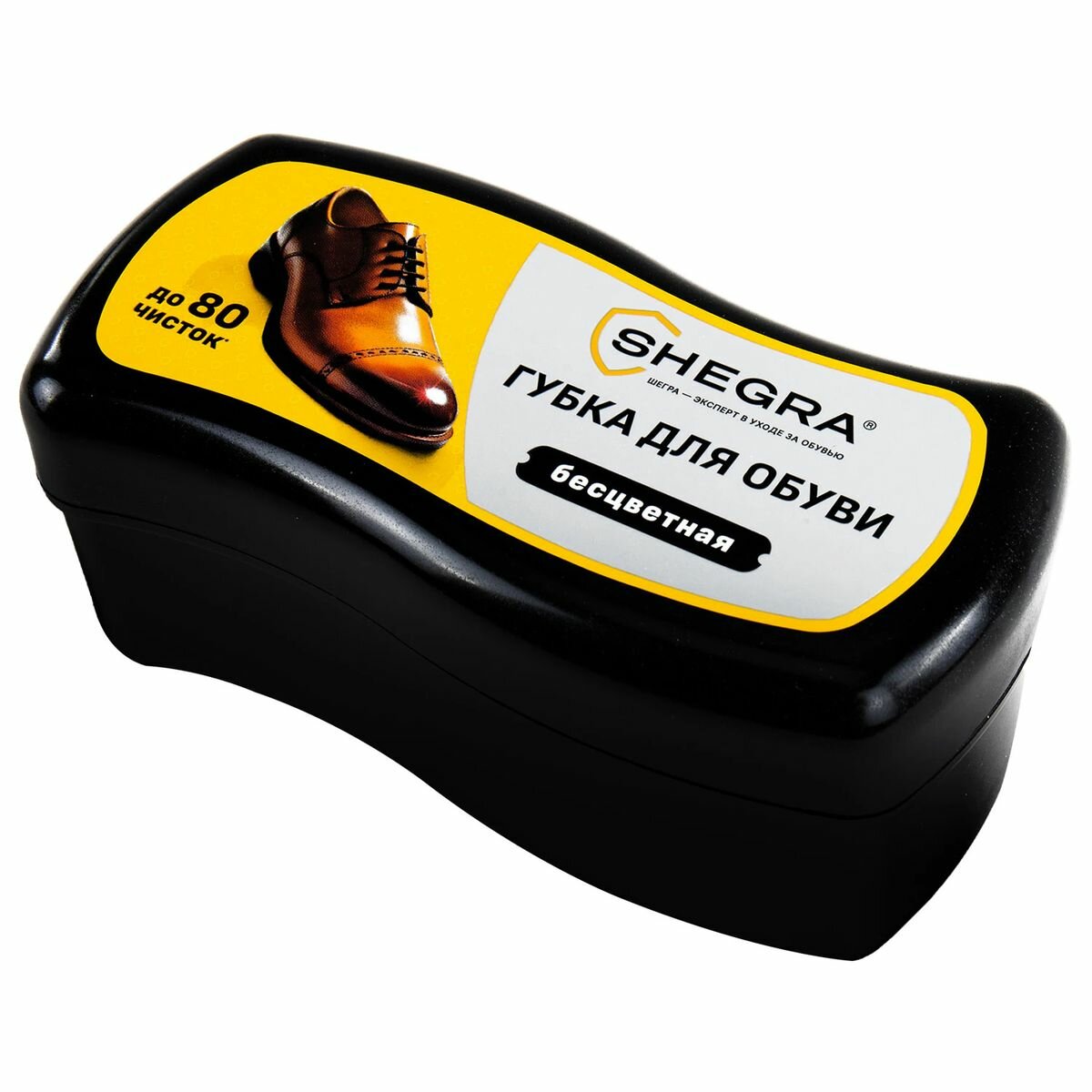Губка-волна для обуви из гладкой кожи бесцветная, большой размер, Shegra, 700773