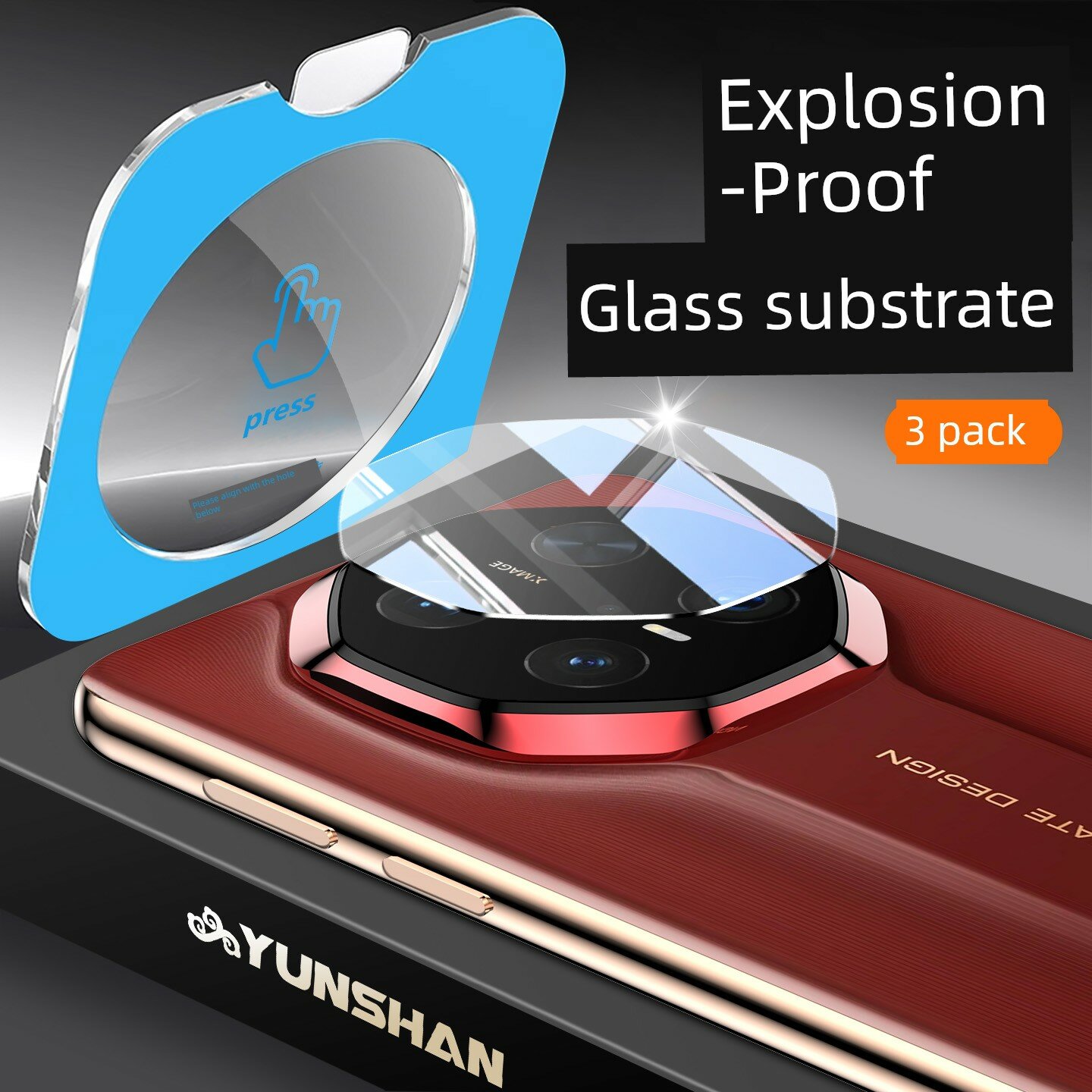 Huawei Mate 70 Pro+ - 3-шт. Высококачественная защитная пленка для камеры с антицарапинным покрытием, обеспечивающая