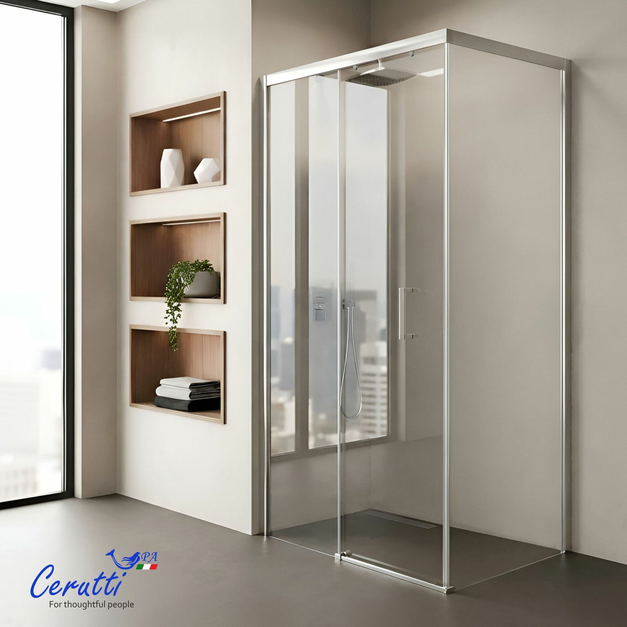 Душевой уголок CeruttiSPA Vito110 110x80, без поддона, стекло прозрачное, профиль хром