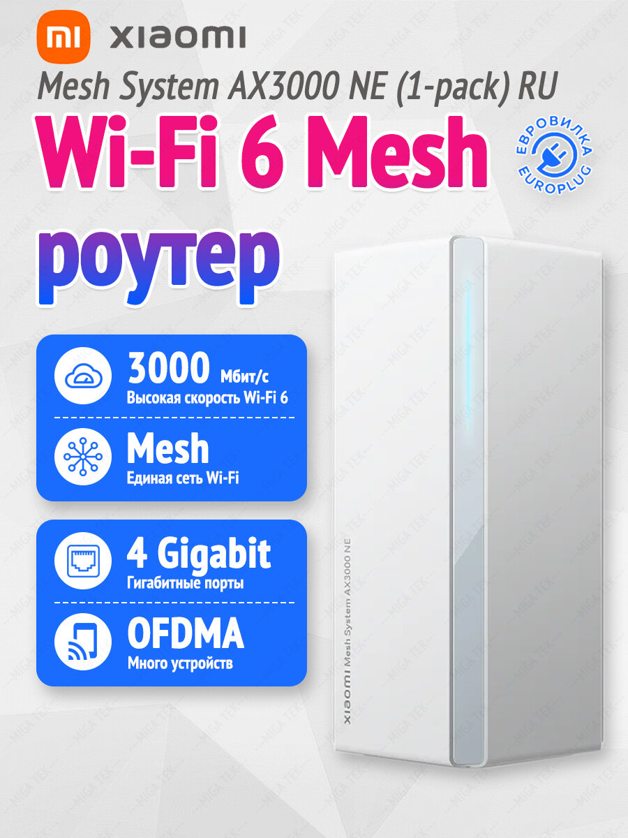 Xiaomi AX3000 NE Wi-Fi MESH-система (1-pack)