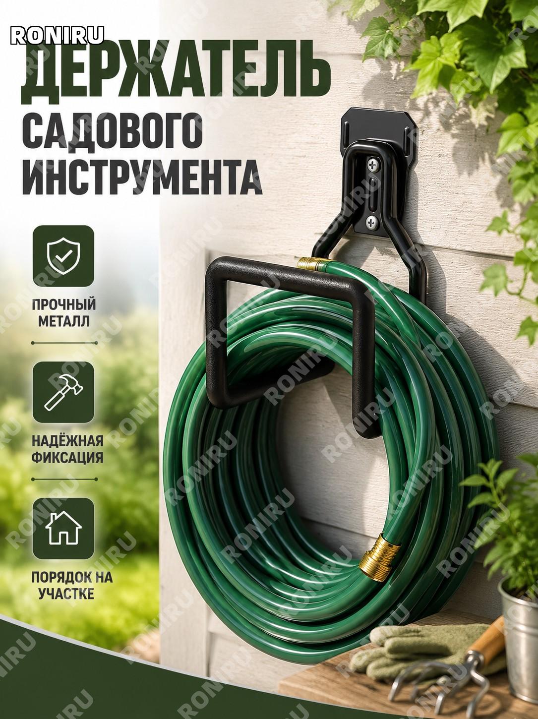 Держатель садового инструмента 1 шт для хранения инвентаря и организации рабочего пространства в саду и дома удобно