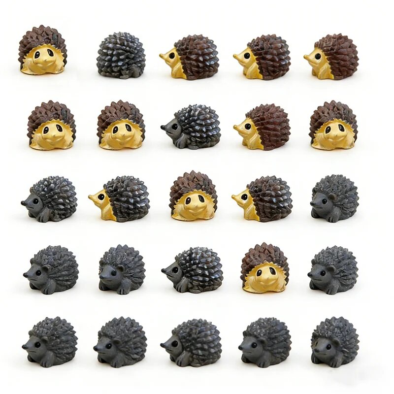 Мини-фигурки ежики, резиновые, цвет mix-hedgehog, черный