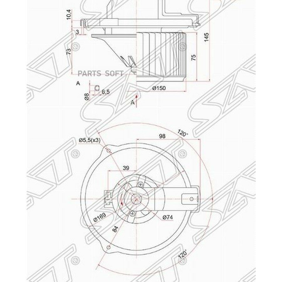 Мотор отопителя TOYOTA COROLLA салона от официального дистрибьютора, SAT, артикул ST8710312050