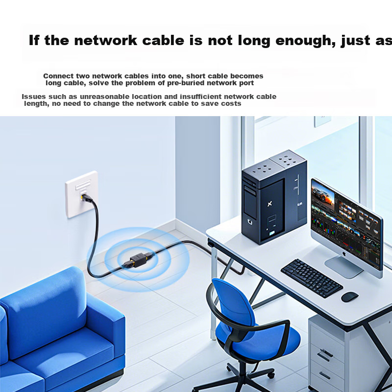 ZLEUE Gigabit Экранированный сетевой кабельный адаптер для кабелей Cat6/7 RJ45 прямого соединения кристаллическая