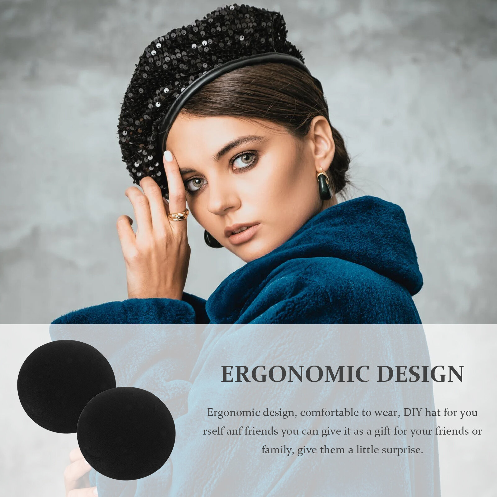 2 Штуки Основа Для Шляпок Round Fascinator Hat Base Чёрного Цвета 16 5X16 5 Cm