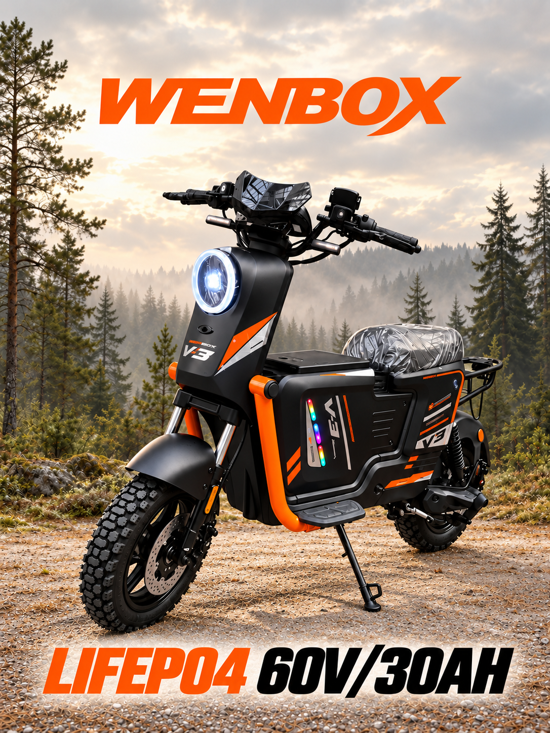 Скутер Wenbox V3 для взрослых, АКБ 30 А·ч — комфортные поездки каждый день