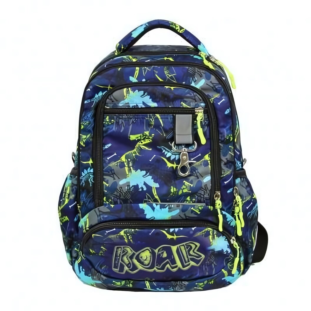 Рюкзак школьный "Дино" Luris, анатомическая спинка, 30х40х13 см, темно-синий с динозаврами