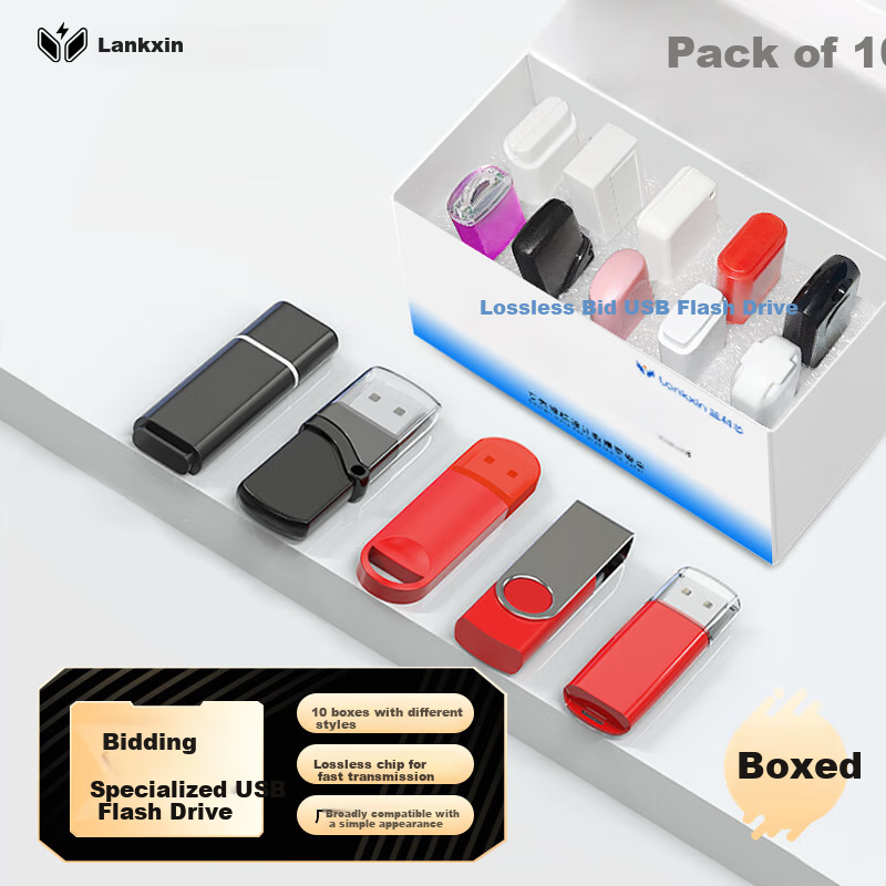 LanKxin 256MB USB2.0 Flash Drive TB100 Professional Bidding Flash Drive for Company Enterprise Bidding Small Capacity Label Lossless Computer Thumb Drive 10pcs/box