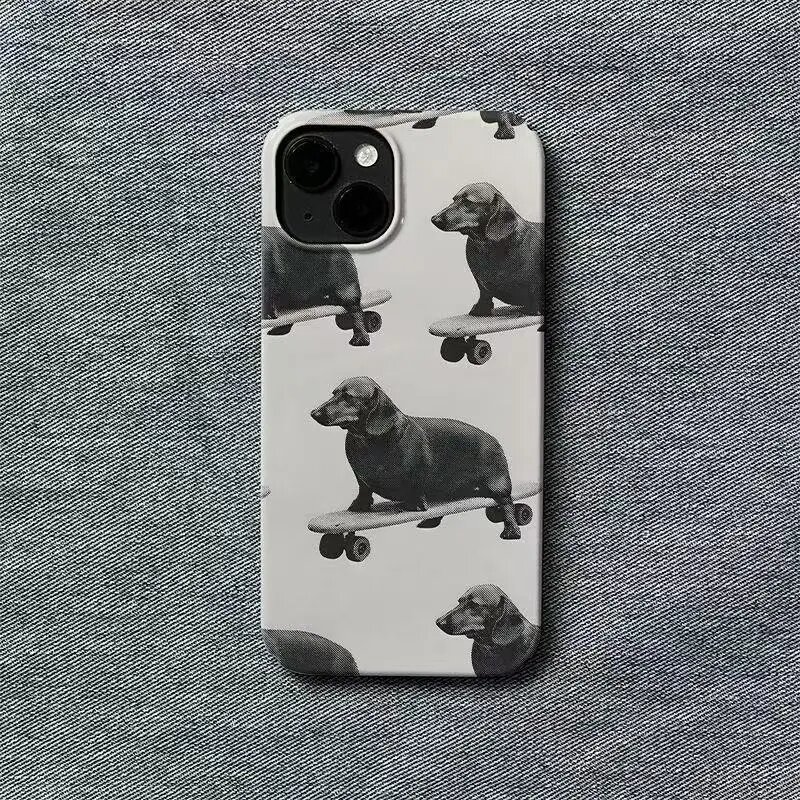 Чехол для телефона Lmmcjj Skateboard Dog для iPhone 17 Air 16 Plus 15 Pro Max 14 Айфон 12 Про Макс