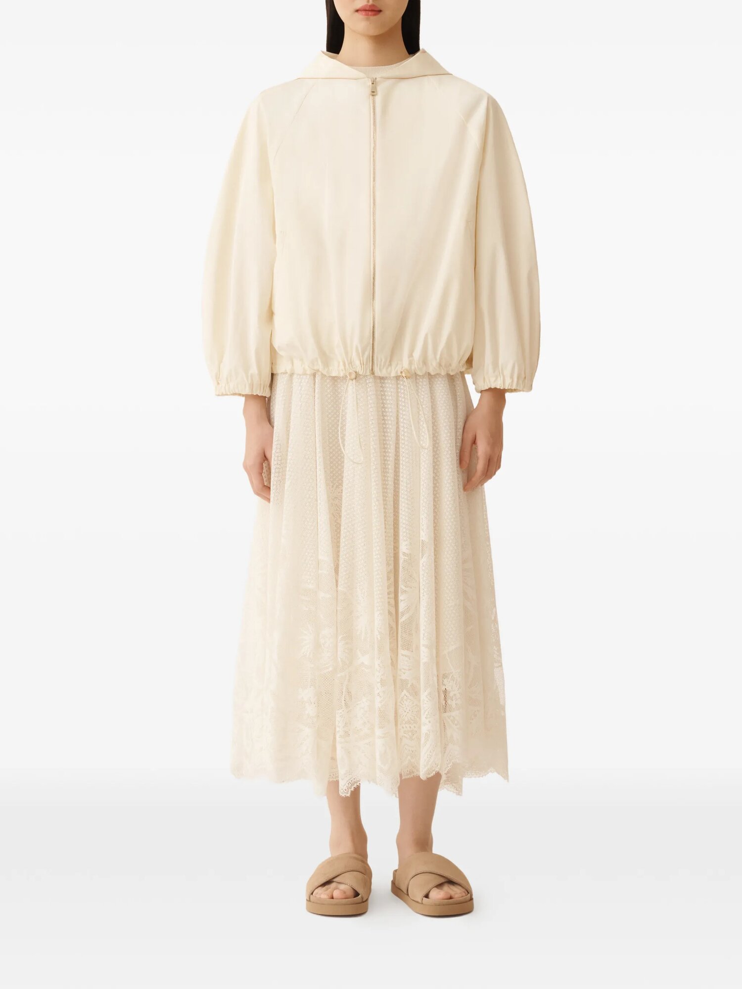 Пальто FABIANA FILIPPI Hooded drawstring coat, размер 48, разноцветный — фото 1
