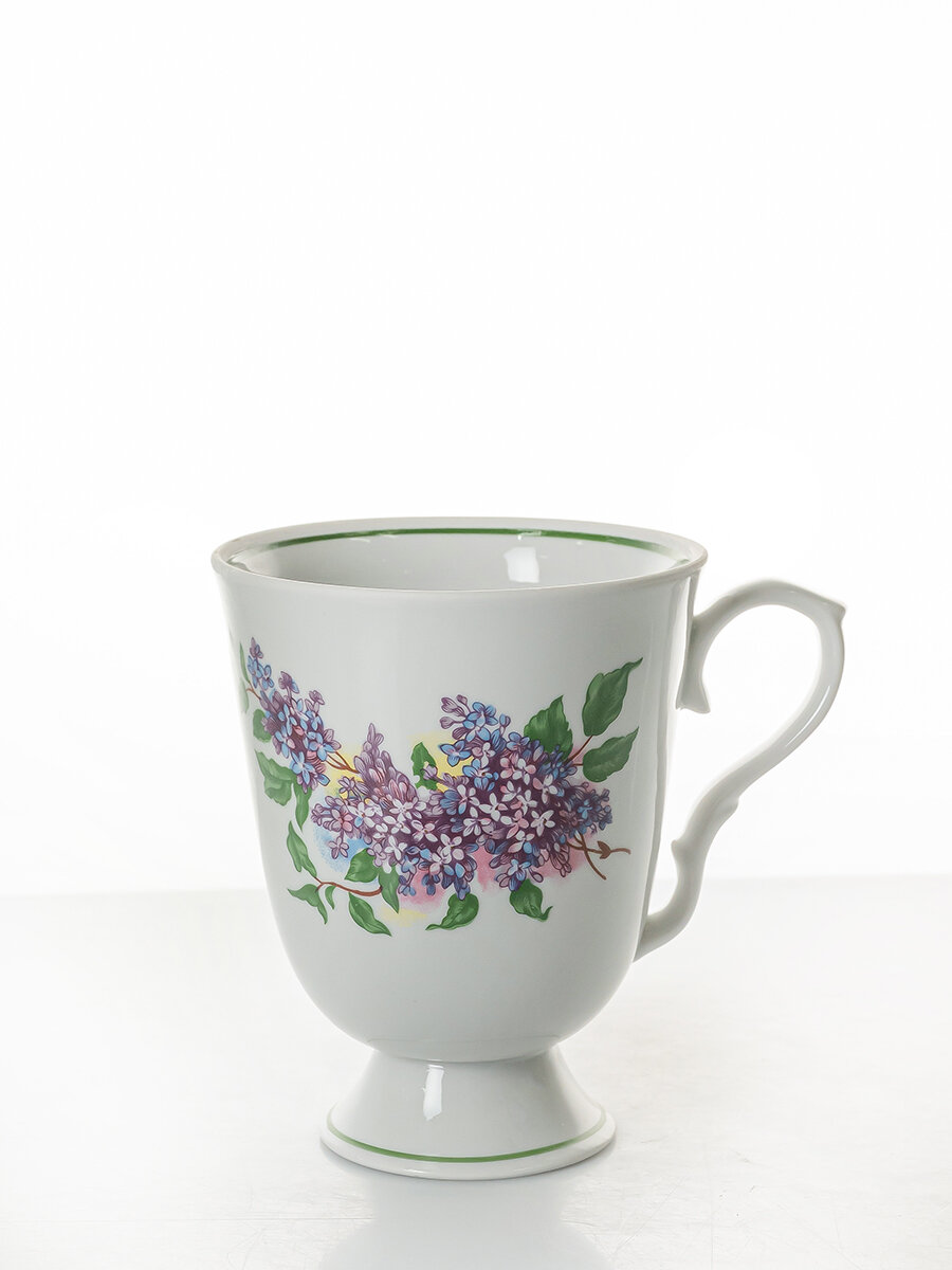 Бокал фарфоровый 600мл. ф. Классическая "Сирень", Дулевский фарфоровый завод