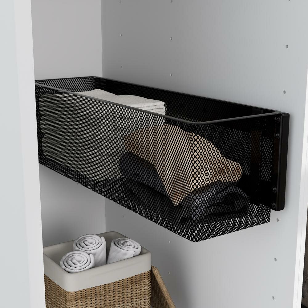 Корзина с выдвижным механизмом 17x15x51 см металл цвет черный