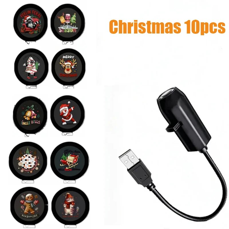 USB проектор звездного неба Christmas 10pcs, черный