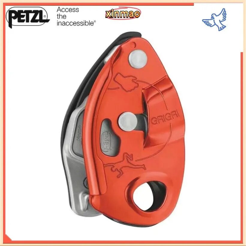 Страховочно-спусковое устройство PETZL GRIGRI для скалолазания оранжевого цвета