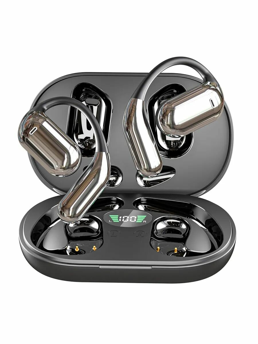 Наушники с микрофоном, игровые, беспроводные, Bluetooth 5.4, Surround Sound, серые