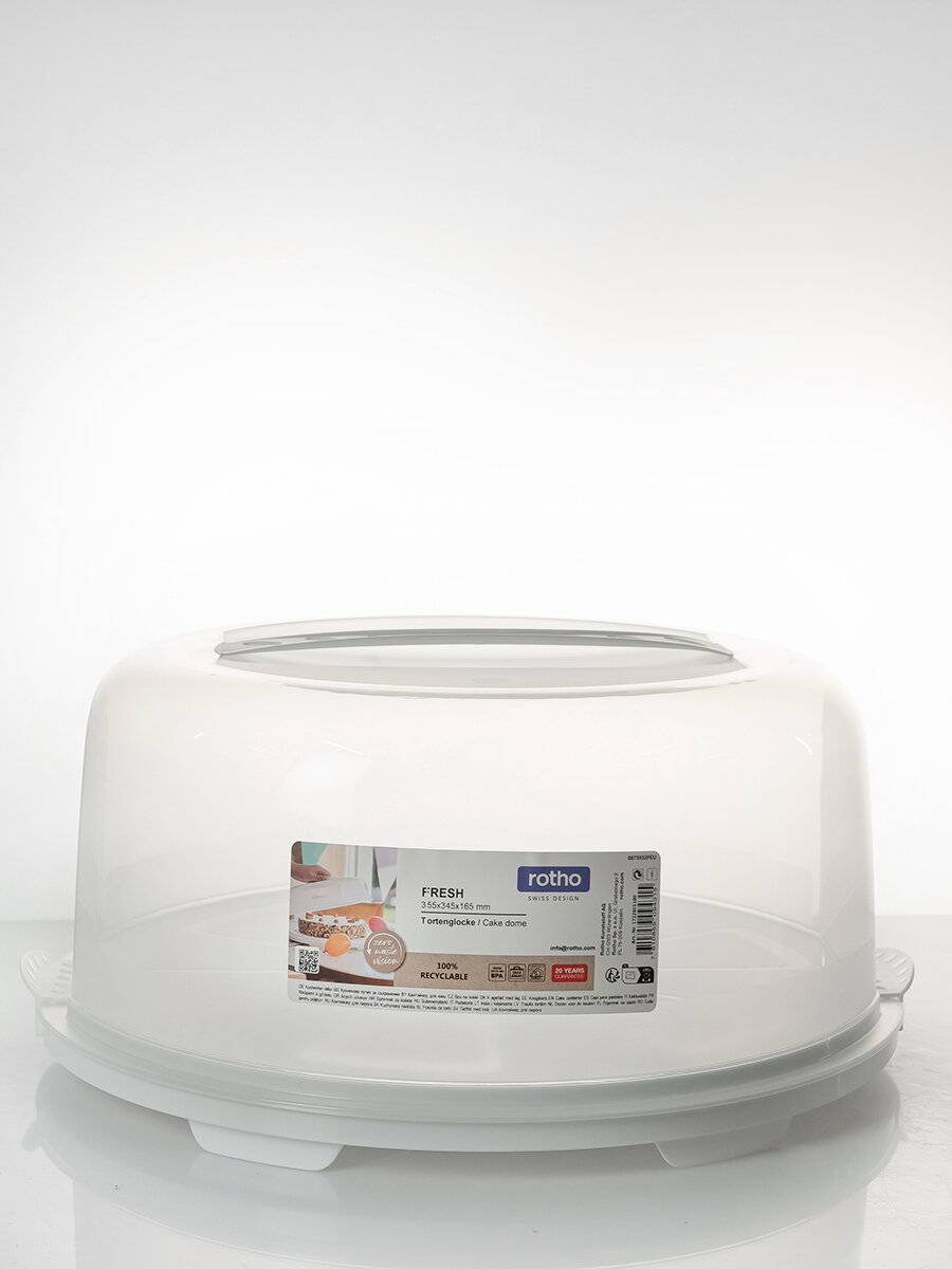 Тортовница Rotho FRESH, пластик, прозрачная, 35.5 x 34.5 x 16.5 см