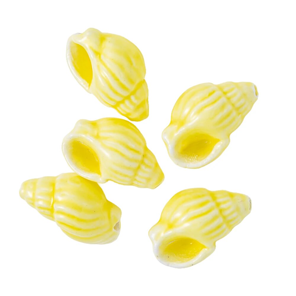 Керамические бусины ракушка 10 шт Светло-желтый, B Light yellow