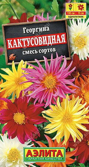 Семена георгины Аэлита "Кактусовидная", высокорослая, ранняя, для миксбордеров