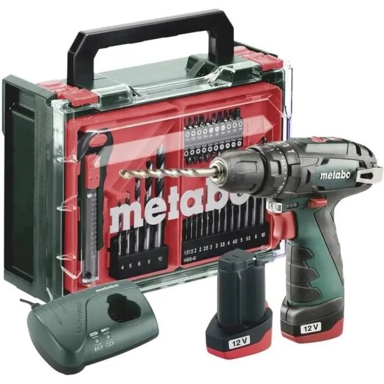 Дрель-шуруповерт аккумуляторная ударная Metabo PowerMaxx SB Basic SET (600385710)