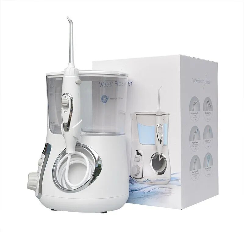 Ирригатор для полости рта стационарный WaterPik Тот же стиль WP-700 EU, белый, медицинский для имплантов емкость 700 мл семейный детский стоматологический профессиональный 10 режимов 7 насадок