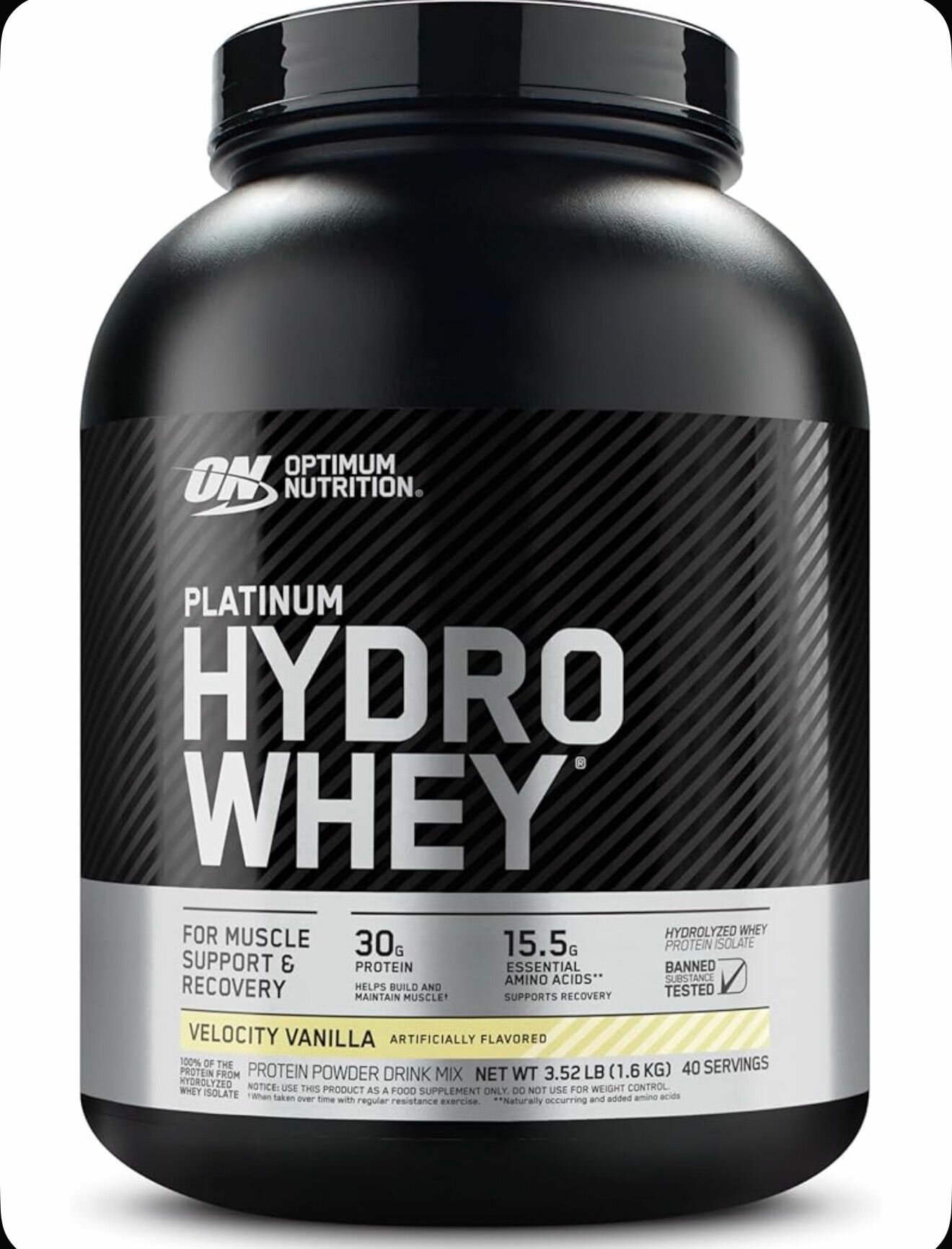 Изолят сывороточного протеина OPTIMUM NUTRITION Platinum Hydro Whey 1600 гр, Ваниль