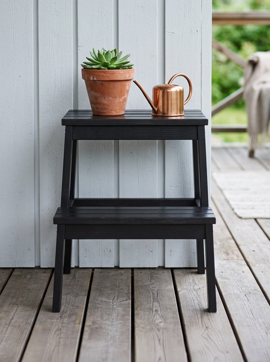 Лесенка-стремянка Мебелик для дома, кухни, 2 ступени, деревянная, цвет венге