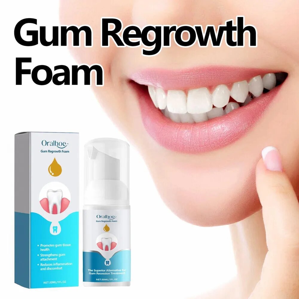 Зубная паста Oralhoe Gum Regrowth Foam для укрепления десен и отбеливания, 30 мл