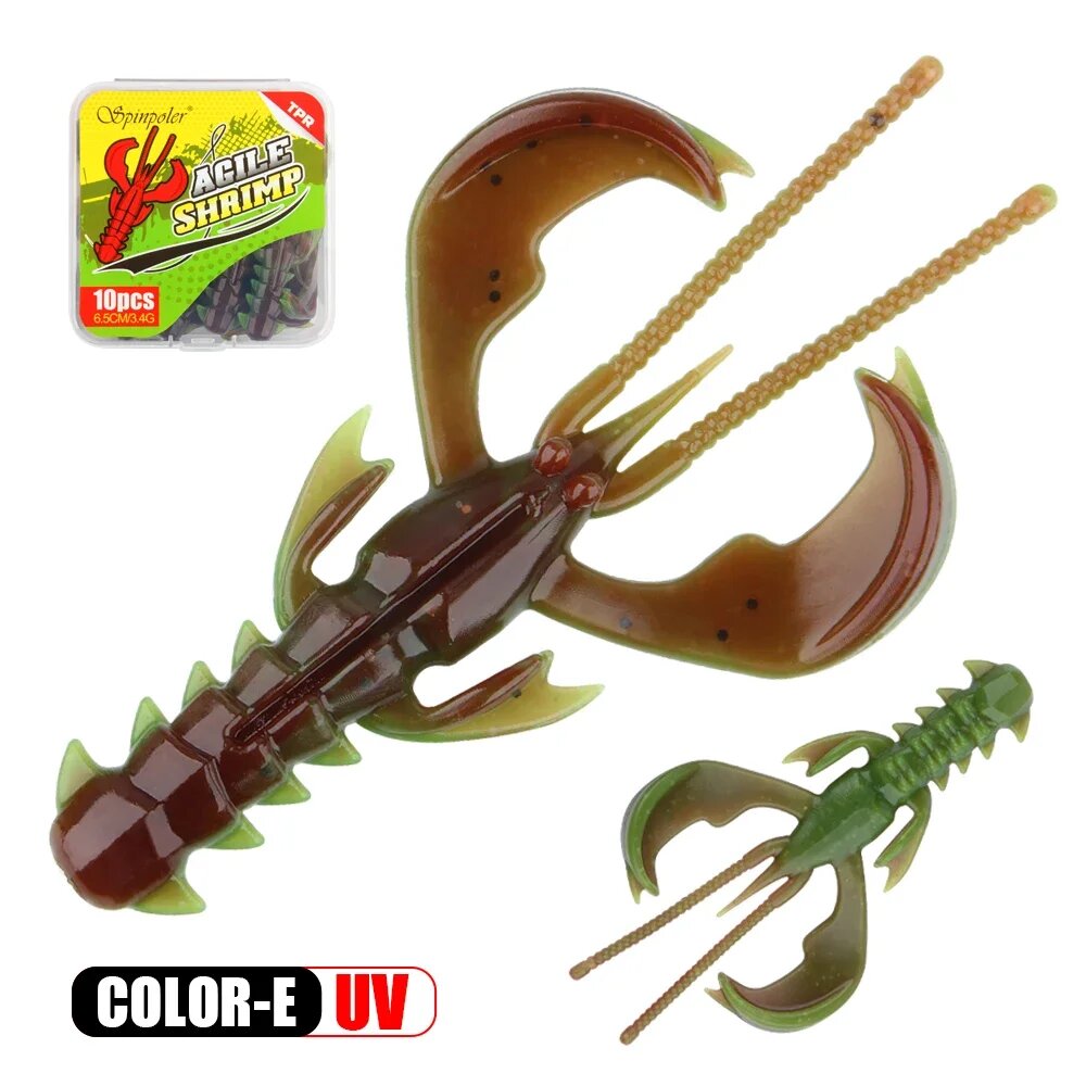 Приманка Spinpoler Agile Shrimp, 40mm, Color-E, 20шт