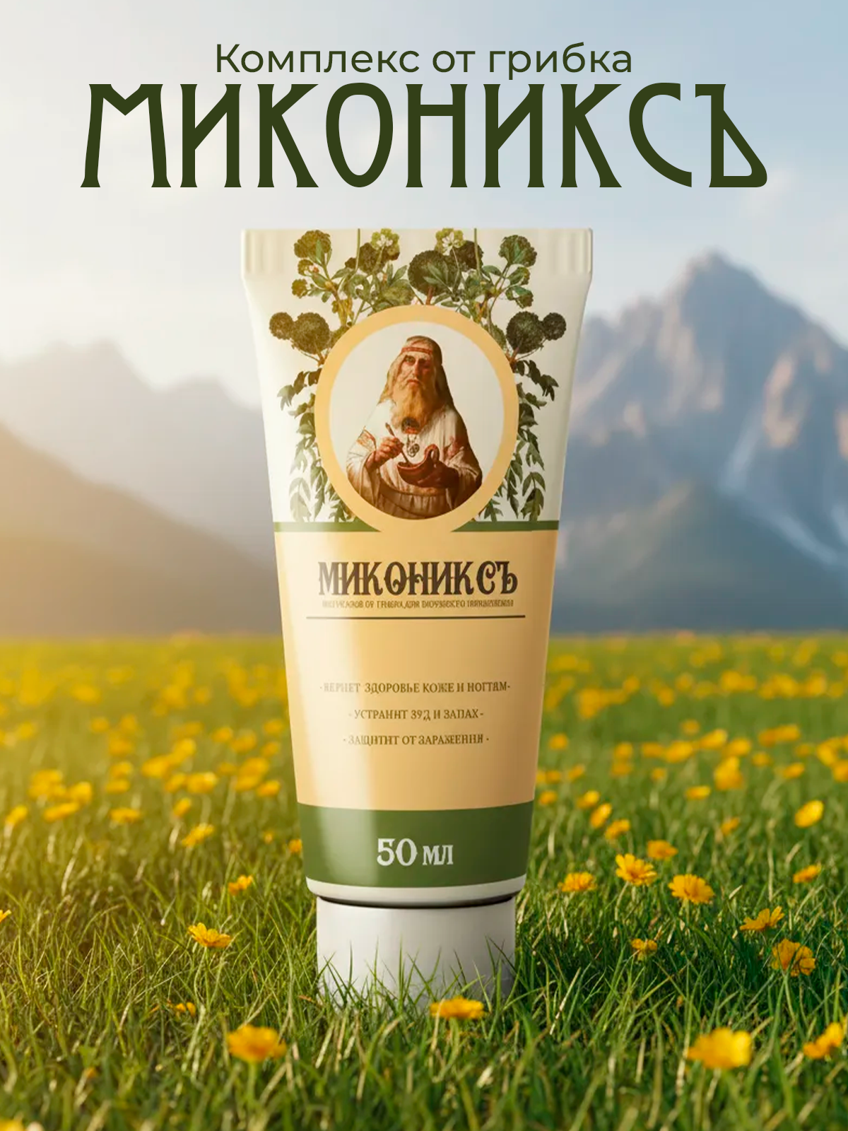 Крем Микониксъ: антимикробное и противовоспалительное средство для ног, защита от грибка, 50 мл