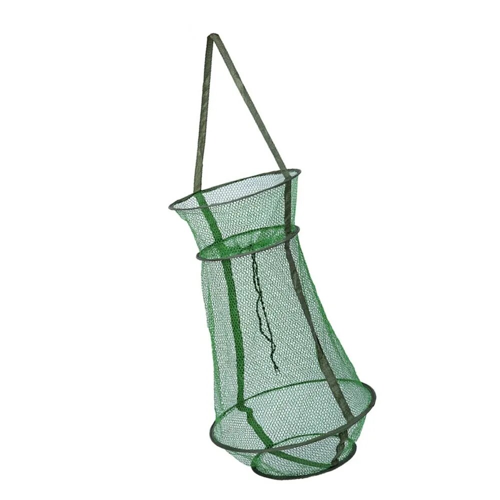 Рыболовная ловушка портативная 3-слойная круглая складная, - S - Прорезиненный стиль